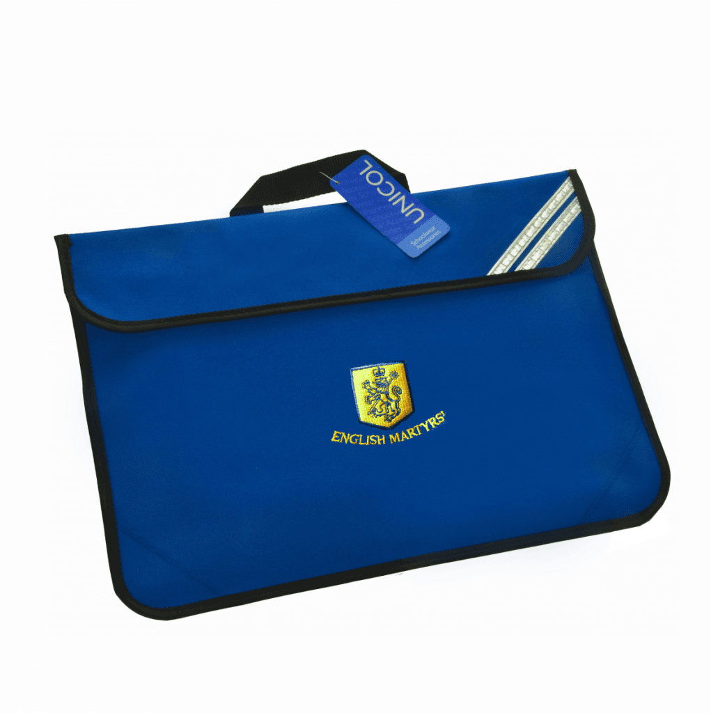 English Martyrs Royal Blue Book Bag w/Logo - Schoolwear Solutions