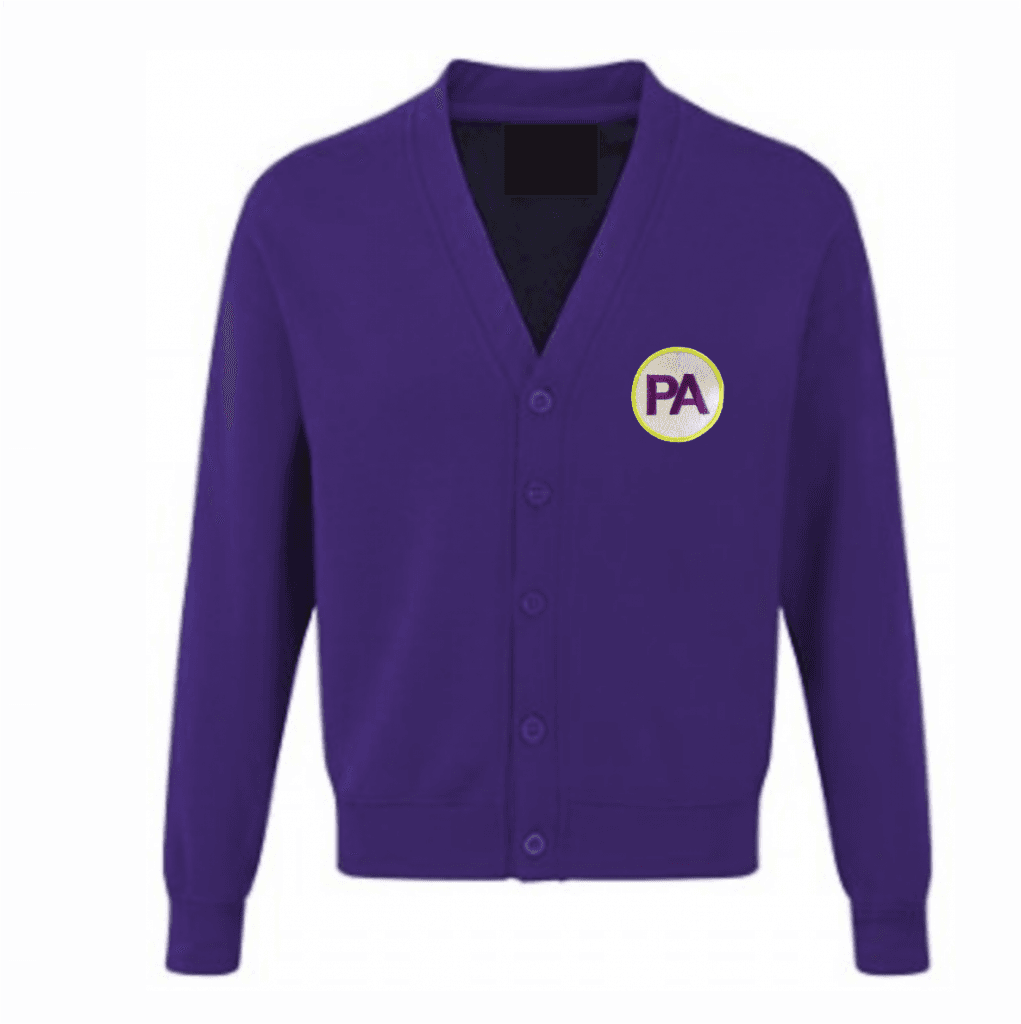 Prince Albert Purple Cardigan w/Logo - Schoolwear Solutions