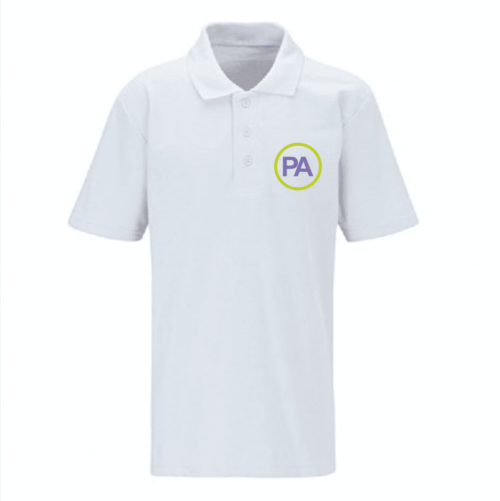 Prince Albert White P.E Polo w/Logo - Schoolwear Solutions