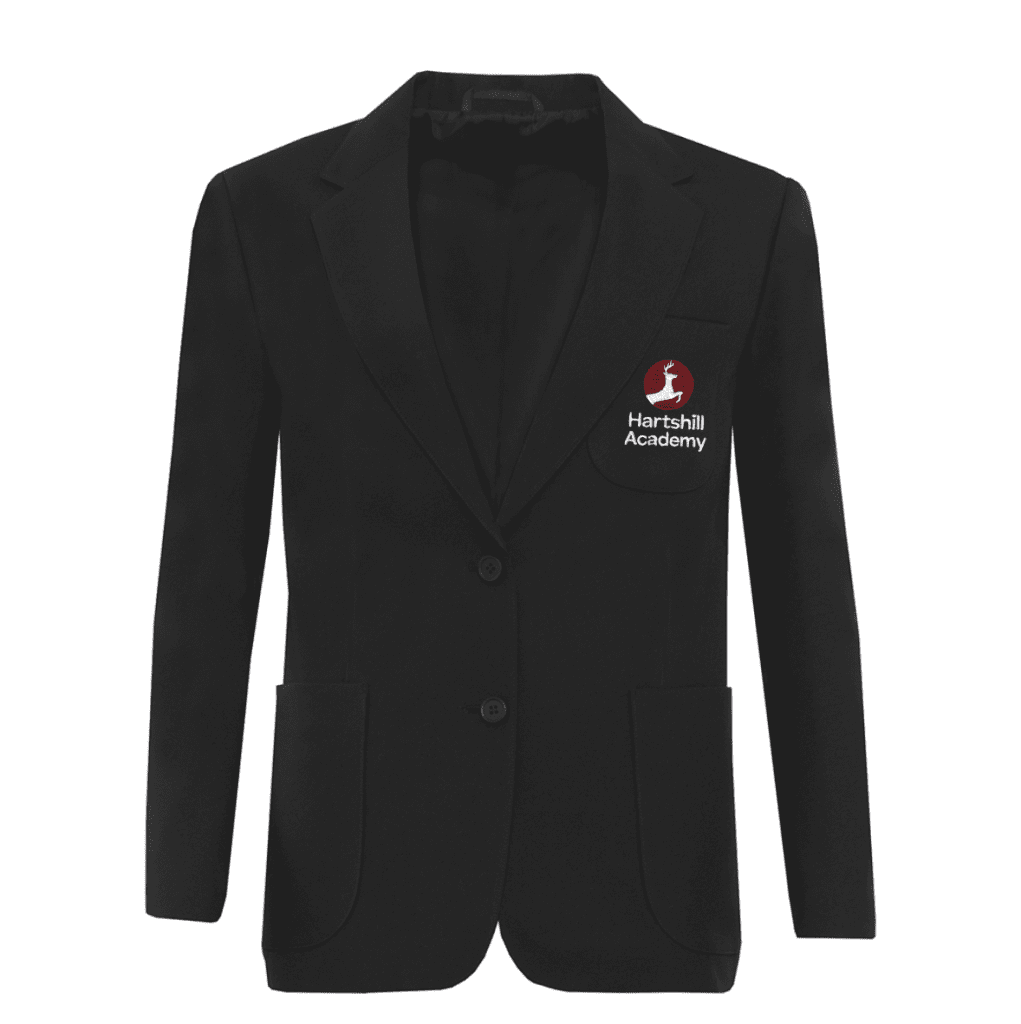 Hartshill Girls Black Blazer w/Logo - Schoolwear Solutions