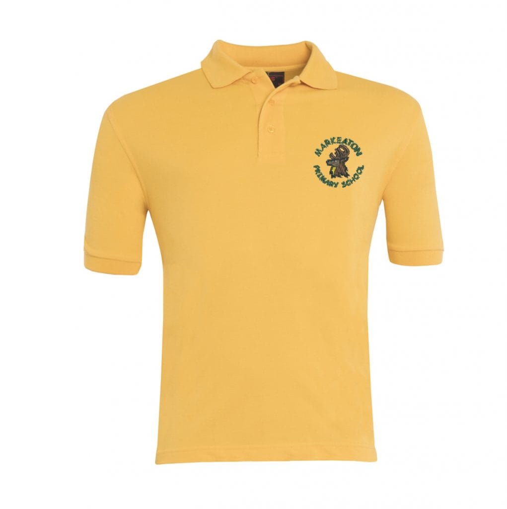 Markeaton Gold Polo Shirt w/Logo - Schoolwear Solutions