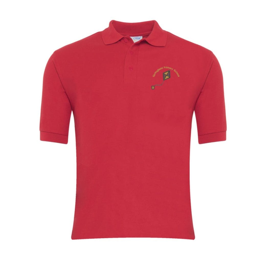Springfield Primary Red PE Polo Shirt w/Logo - Schoolwear Solutions